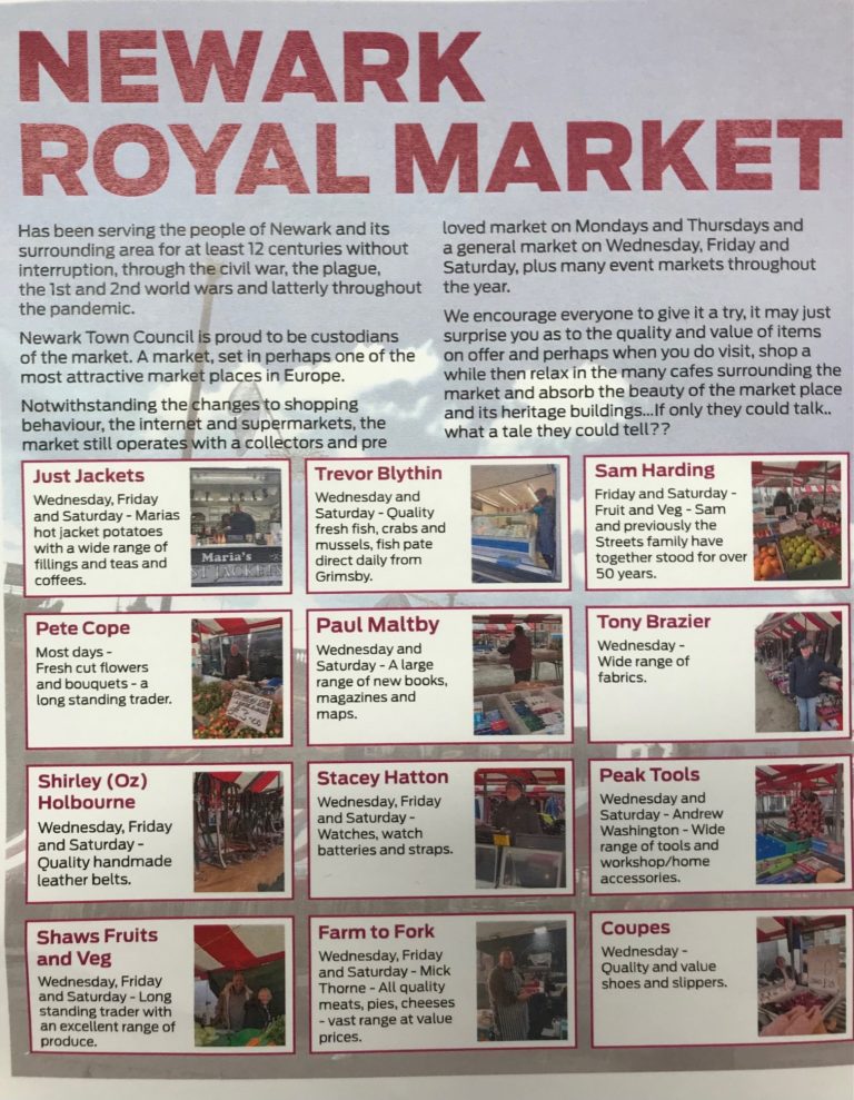 Markets and events at Newark Royal Market